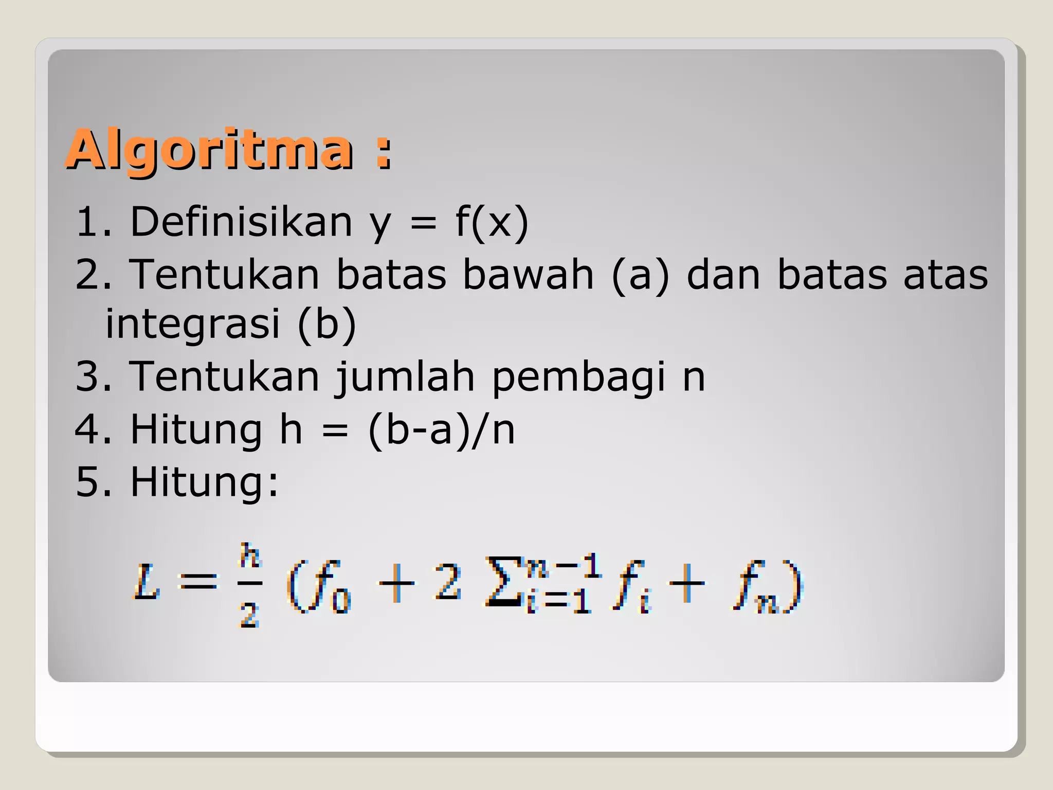 Bab 7 integrasi numerik | PPT