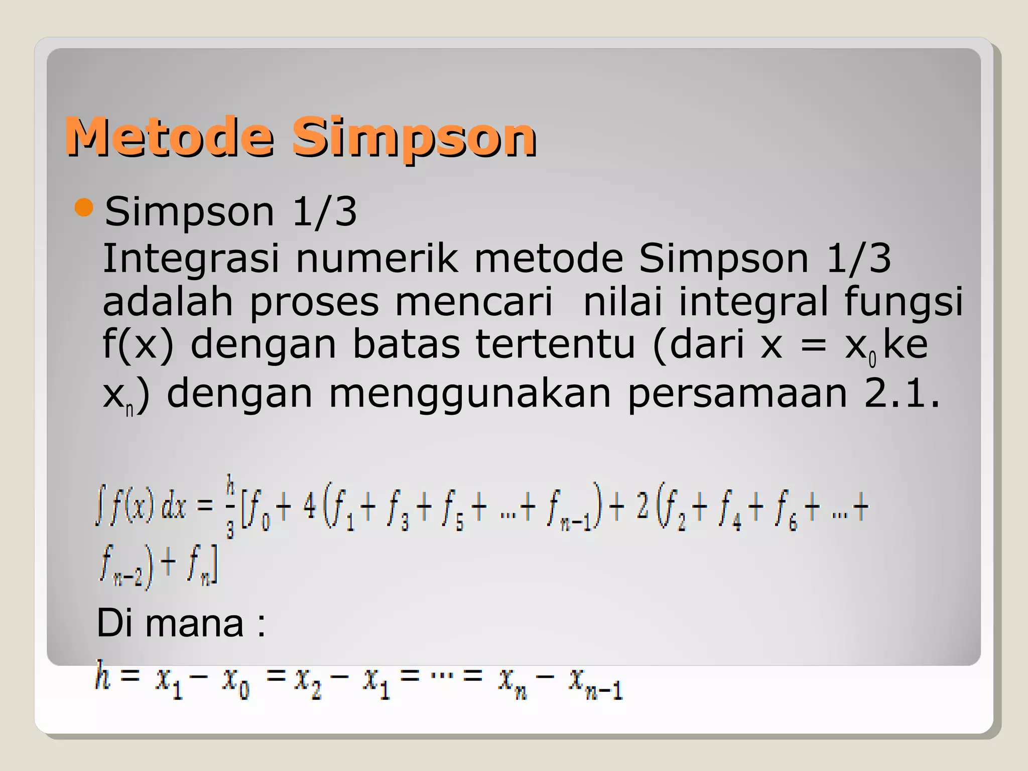 Bab 7 integrasi numerik | PPT