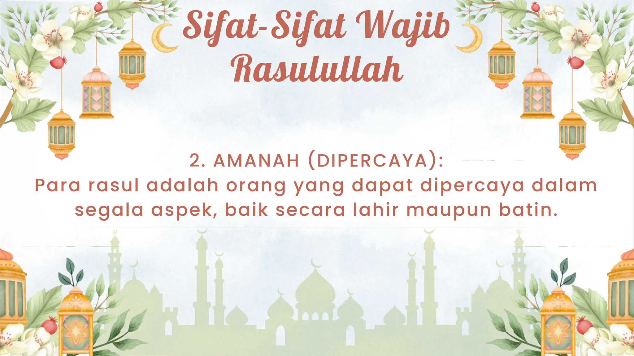 BAB 7 Kelas 4 : Memahami Sifat-Sifat Rasulullah | PPTX
