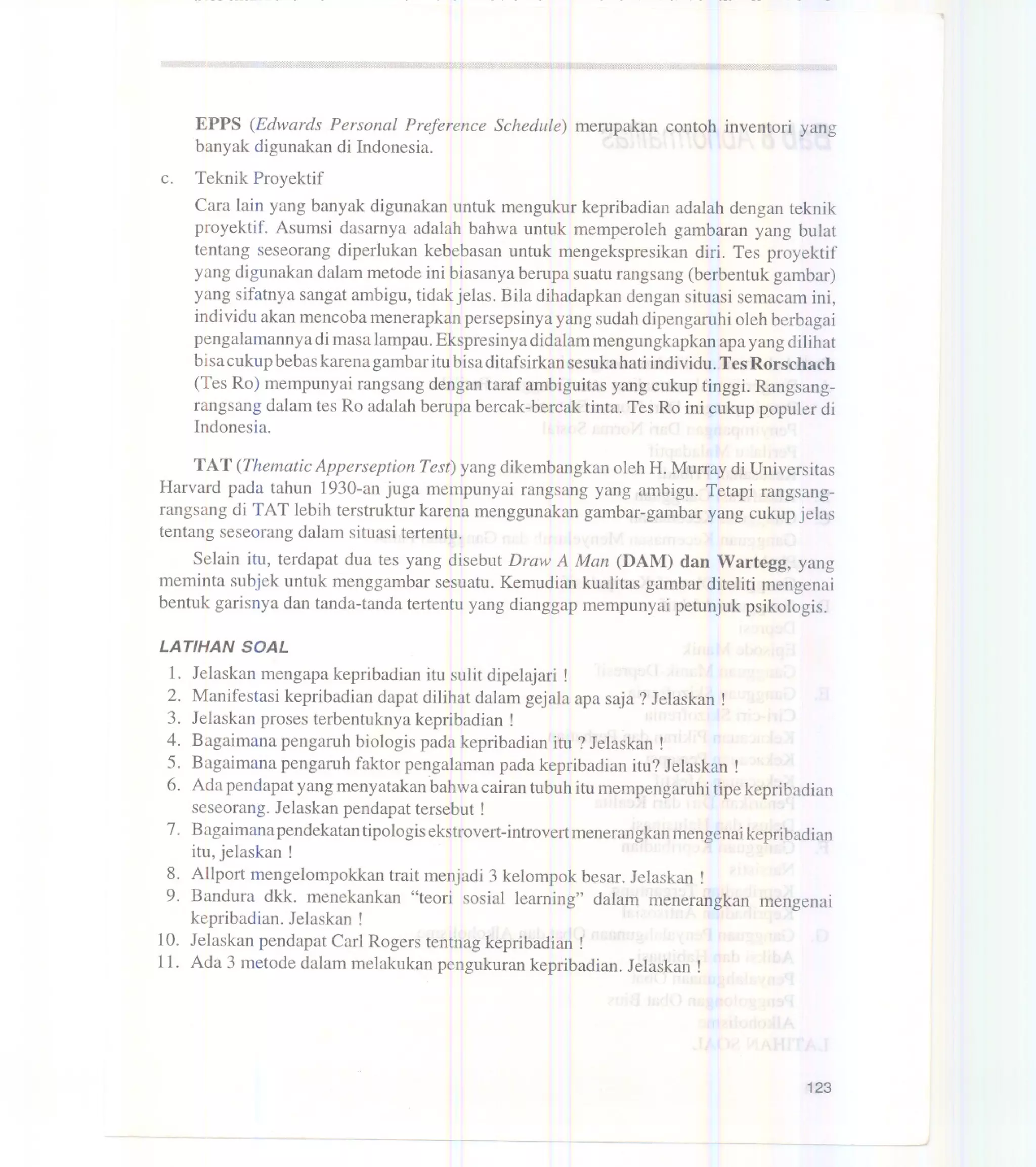 Bab7 kepribadian dan_pengukurannya | PDF