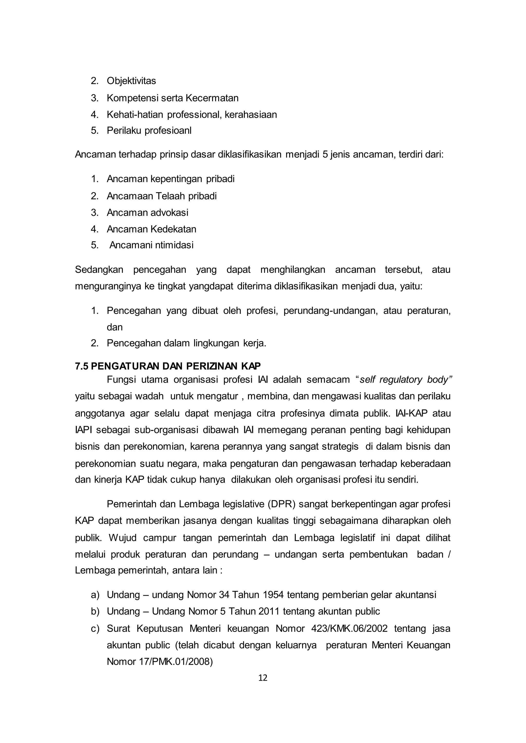 Bab 7 kode etik profesi akuntan indonesia kelompok 12 | DOC