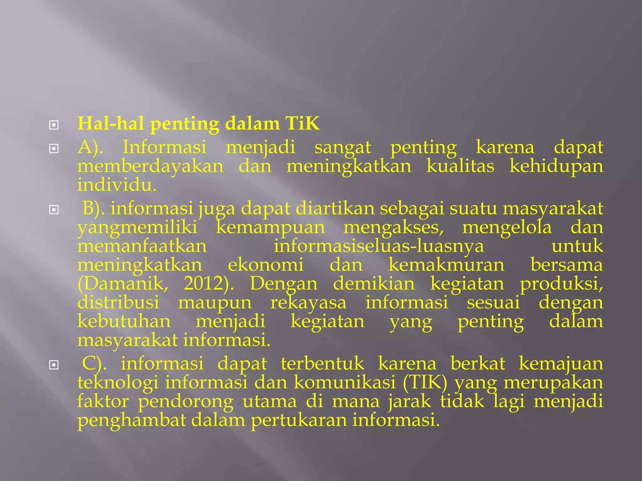 Bab 7 literasi teknologi informasi dan informatika (tik) | PPT