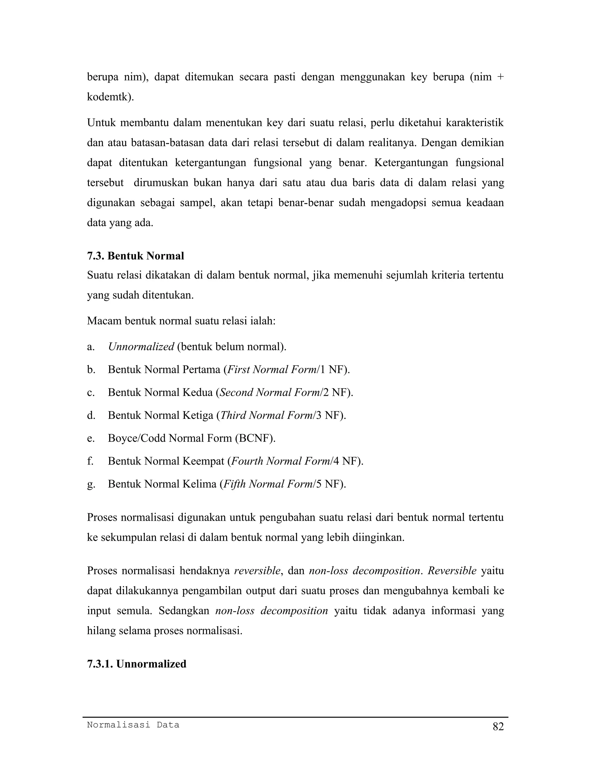 Bab 7. Normalisasi Data | DOC