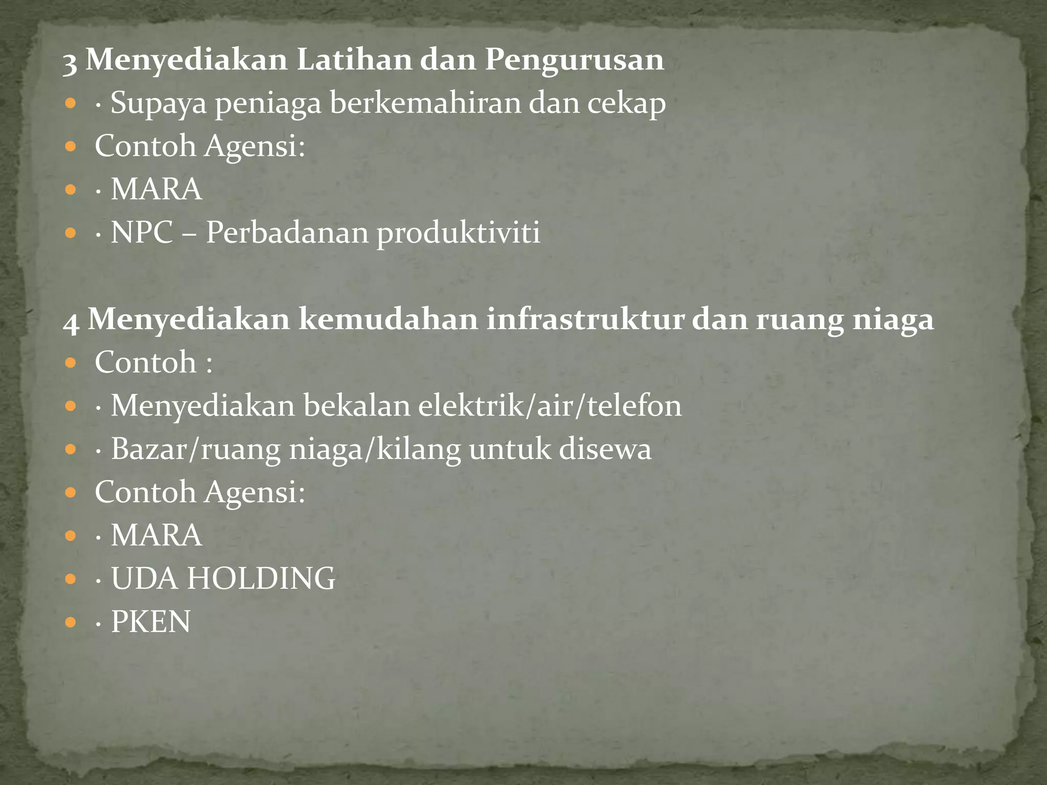 Bab 7 peranan kerajaan dalam perniagaan | PPTX