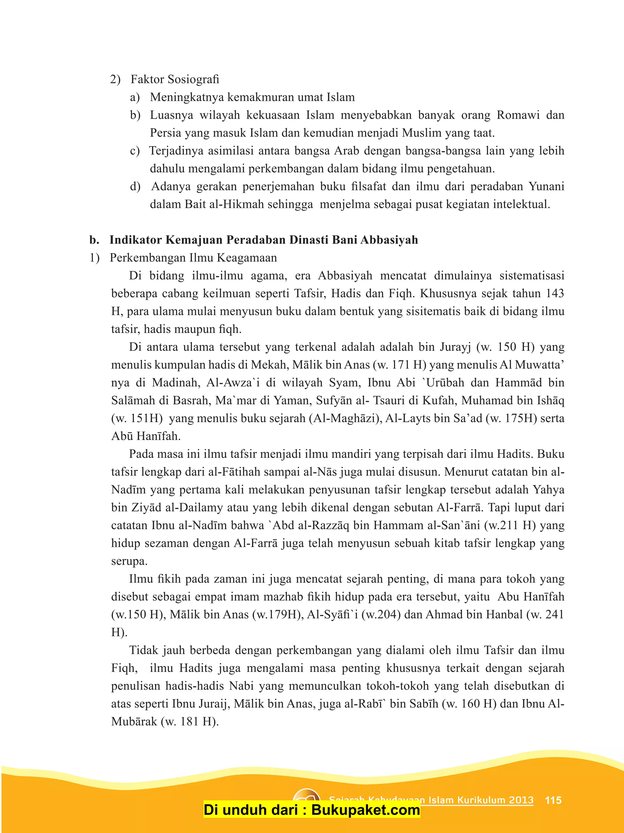 Bab 7 perkembangan islam pada masa daulah bani abbasyiyah | PDF