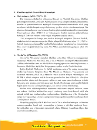 Bab 7 perkembangan islam pada masa daulah bani abbasyiyah | PDF