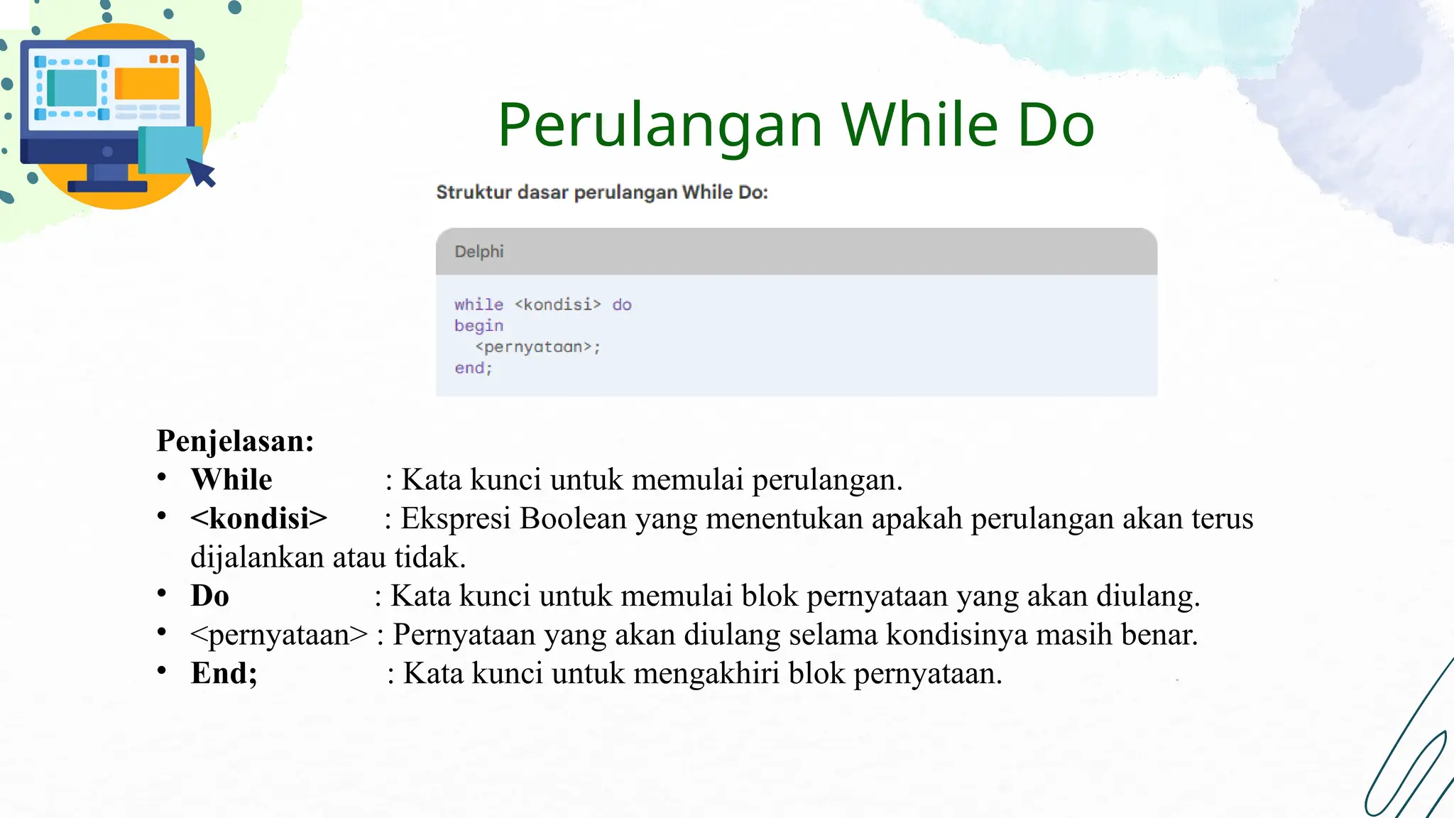 materi pemrograman dasar bab 7 perulangan | PPT
