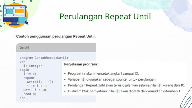 materi pemrograman dasar bab 7 perulangan | PPT