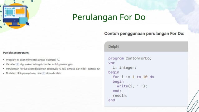 materi pemrograman dasar bab 7 perulangan | PPT