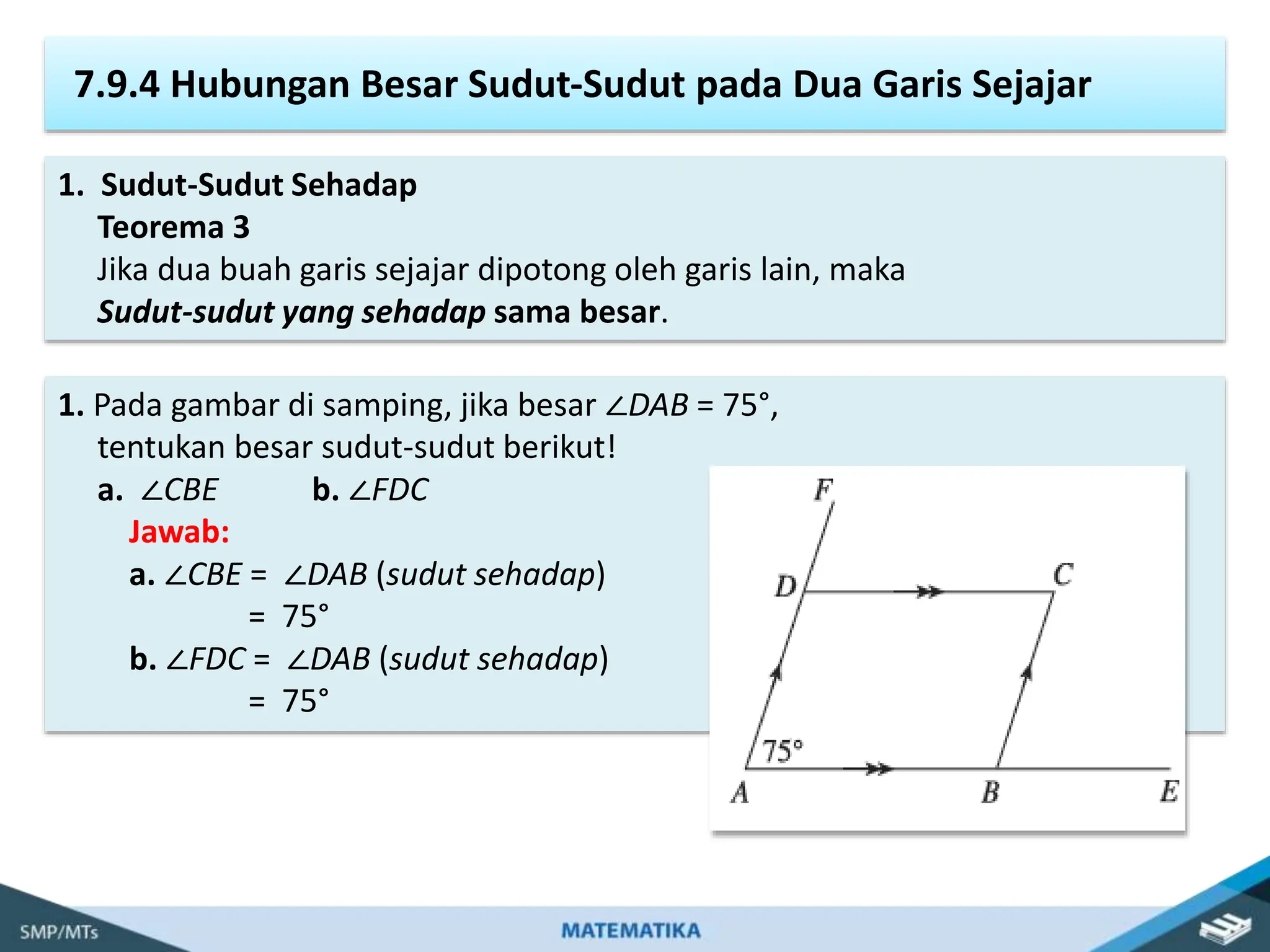 Bab 7 Sudut dan Garis Sejajar (matematika kelas 7) | PPTX