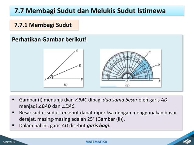Bab 7 Sudut dan Garis Sejajar (matematika kelas 7) | PPT