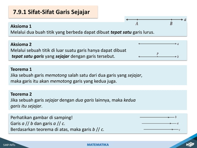 Bab 7 Sudut dan Garis Sejajar (matematika kelas 7) | PPT
