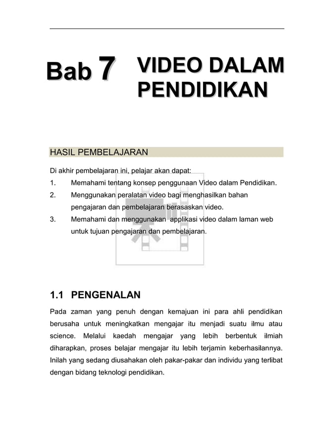 Bab7 video dalam pendidikan | DOCX