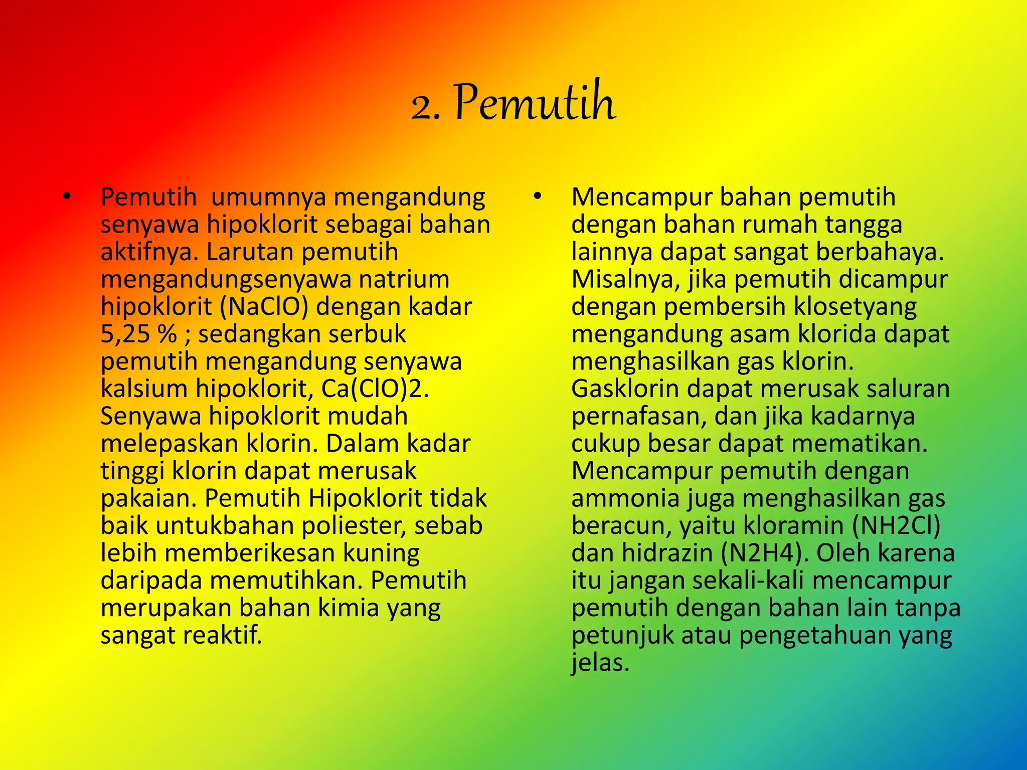 Bahan Kimia Dalam Kehidupan Sehari-hari | PPTX