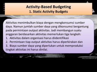 chapter 8 budgetting for planning and controlling (hansen & mowen) | PPTX