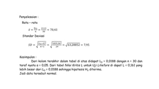 Uji Normalitas dan Homogenitas | PPTX