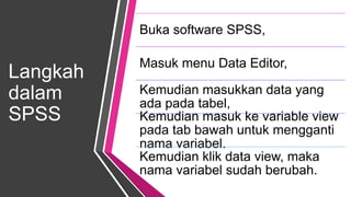 Bab 8. Contoh Penggunaan SPSS | PPTX