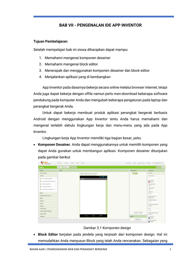 BAB VII - PENGENALAN IDE APP INVENTOR | PDF
