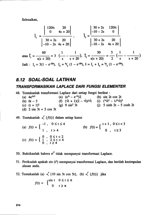 Bab8 transformasi laplace | PDF