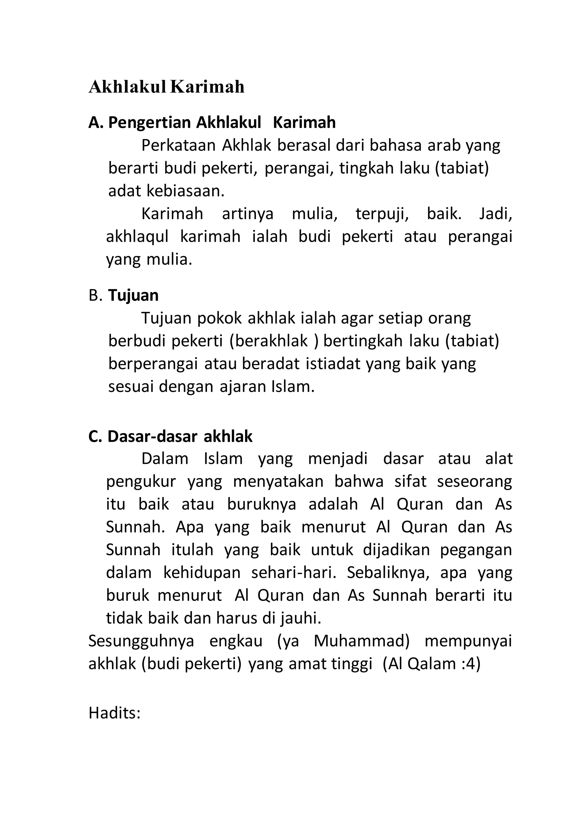 Bab 8 akhlakukl karimah | PDF