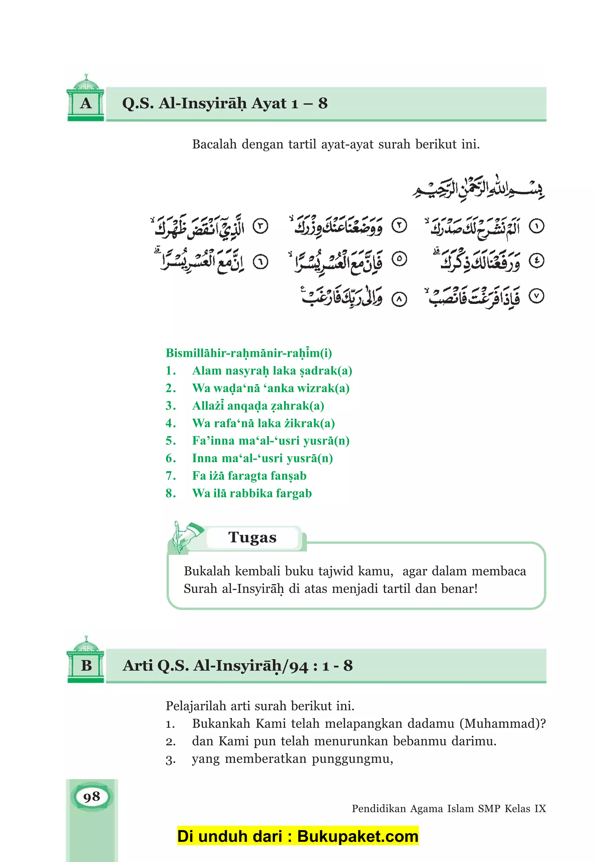 Bab 8 al qur'an surah al insyirah | PDF