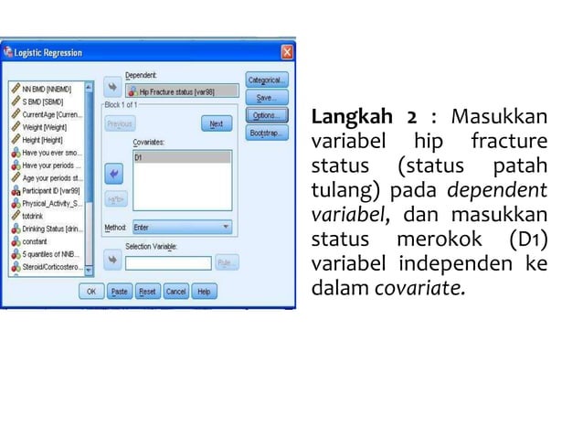 Bab 8 analisis regresi logistik sederhana dengan spss | PPTX