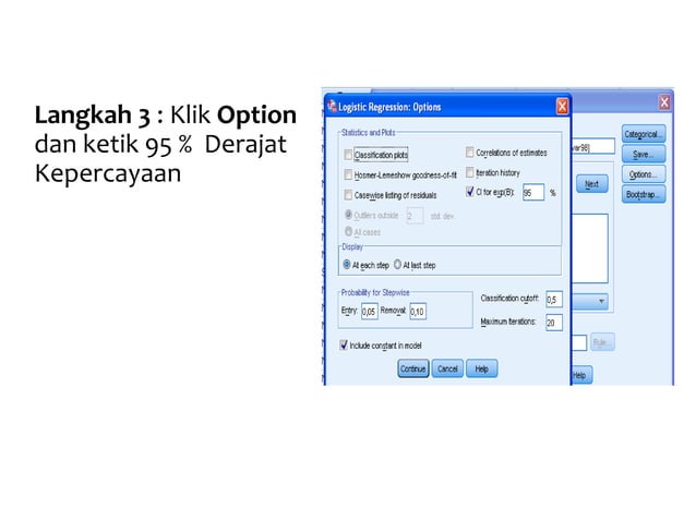 Bab 8 analisis regresi logistik sederhana dengan spss | PPTX