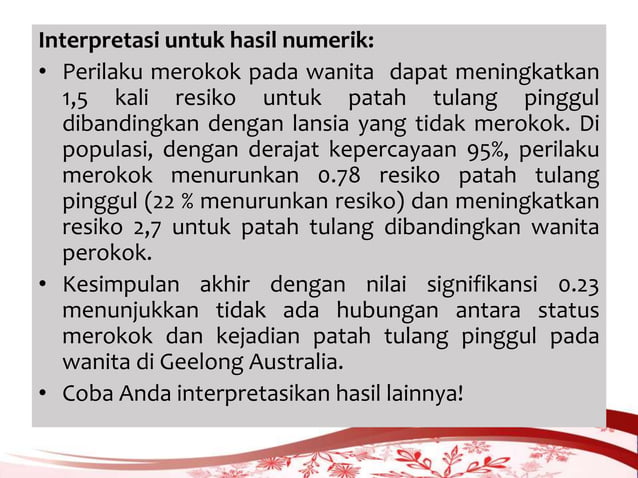 Bab 8 analisis regresi logistik sederhana dengan spss | PPTX