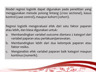 Bab 8 analisis regresi logistik sederhana dengan spss | PPTX