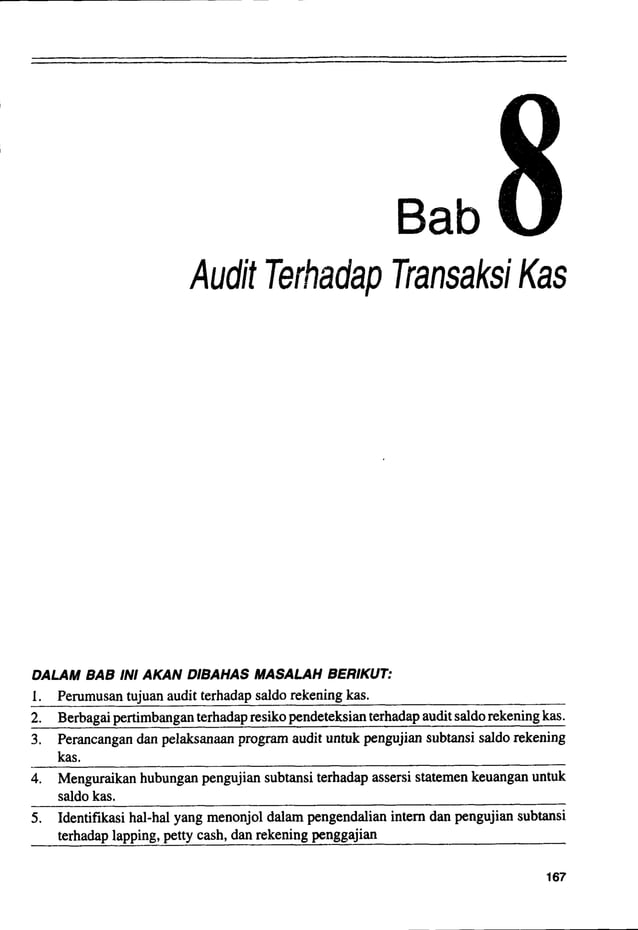 Bab 8 Audit Terhadap Transaksi Kas | PDF