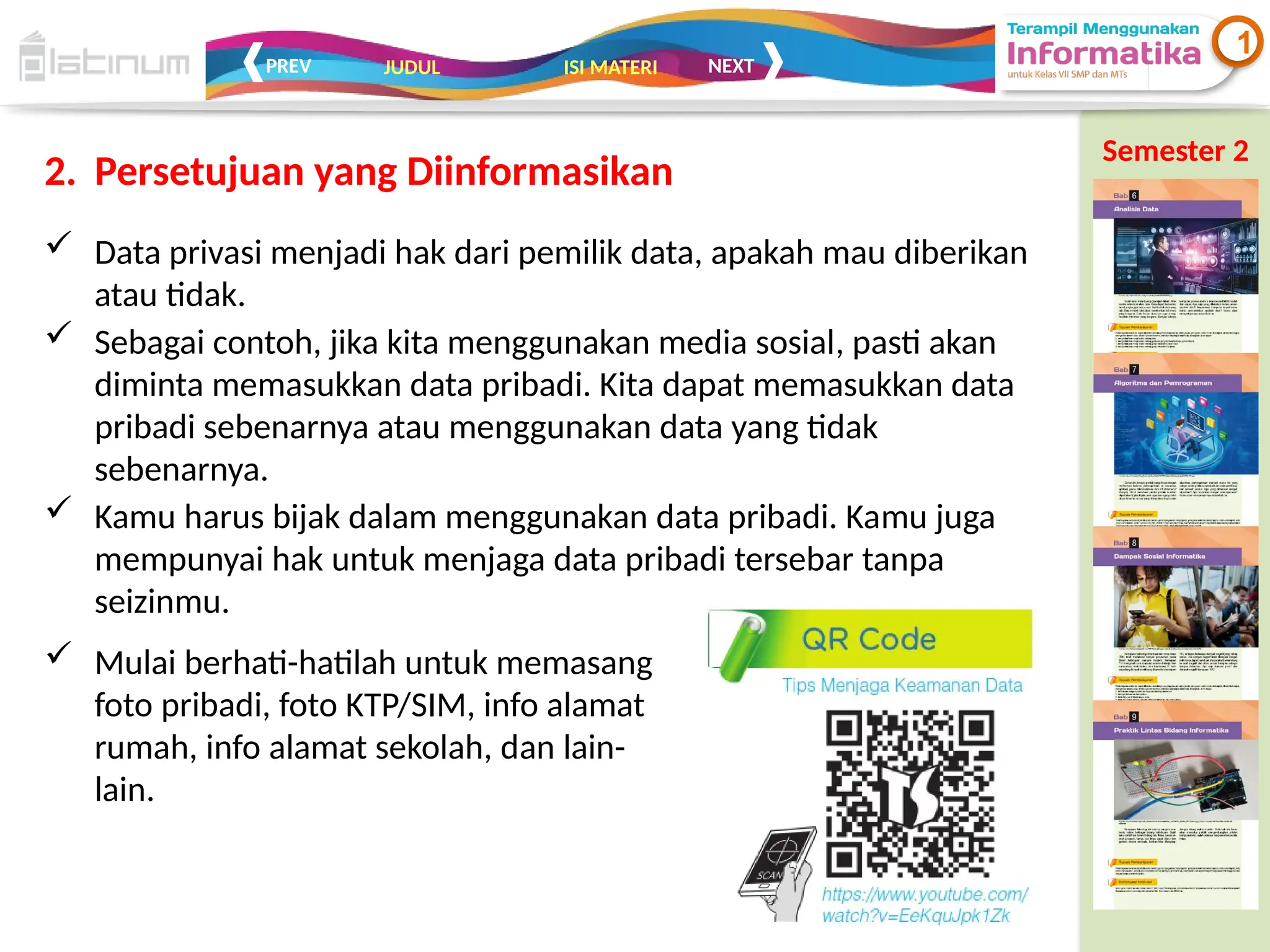 Bab 8 Informatika Kelas 7 dampak sosial informatika | PPTX