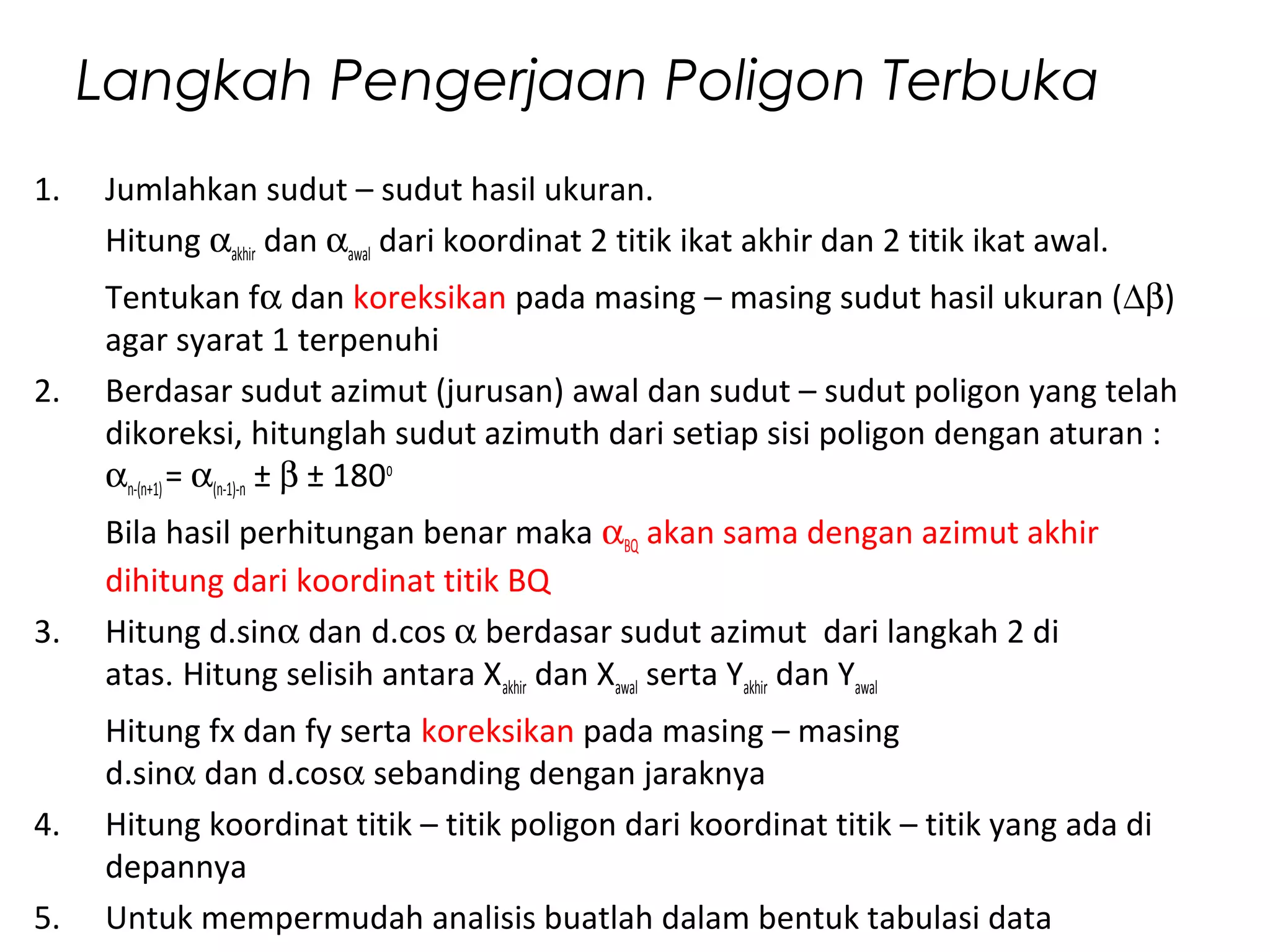 Bab 8 kerangka dasar pemetaan poligon | PPT