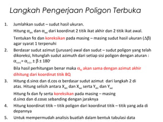 Bab 8 kerangka dasar pemetaan poligon | PPT