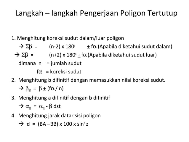 Bab 8 kerangka dasar pemetaan poligon | PPT