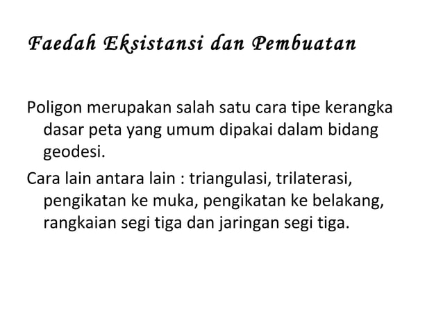 Bab 8 kerangka dasar pemetaan poligon | PPT
