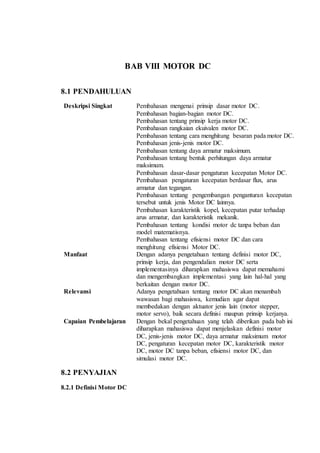 Bab 8 motor dc | PDF