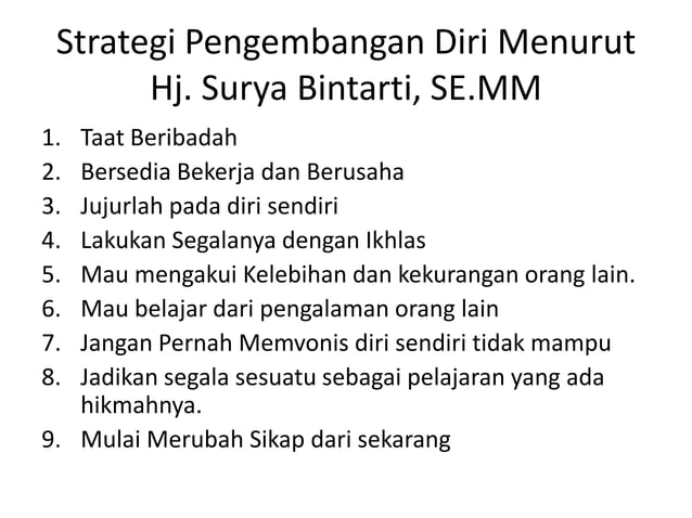 Bab 8 Manajemen Pengembangan Diri | PPT