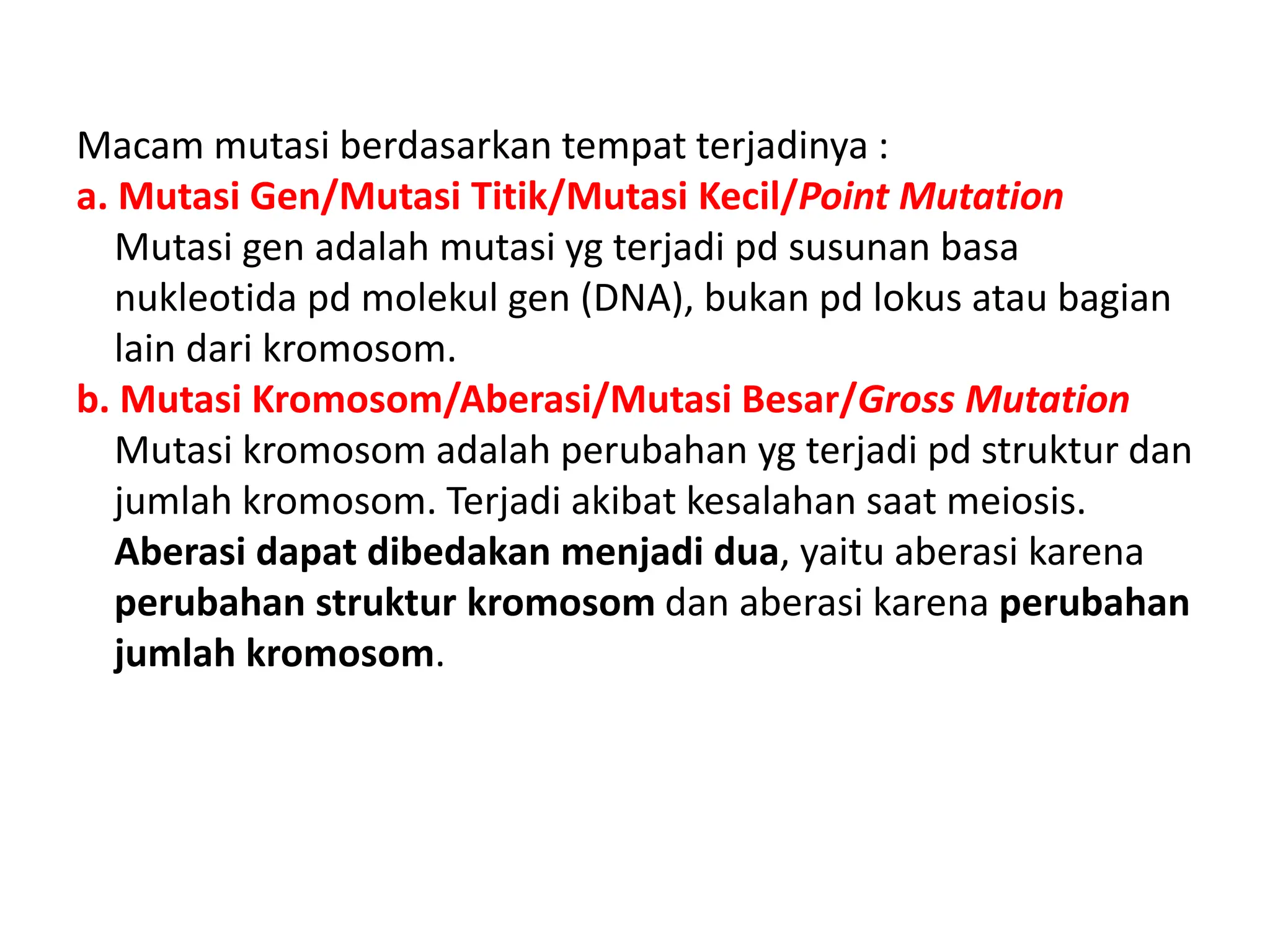 materi tentang mutasi untuk pelajaran kelas 12 | PPTX