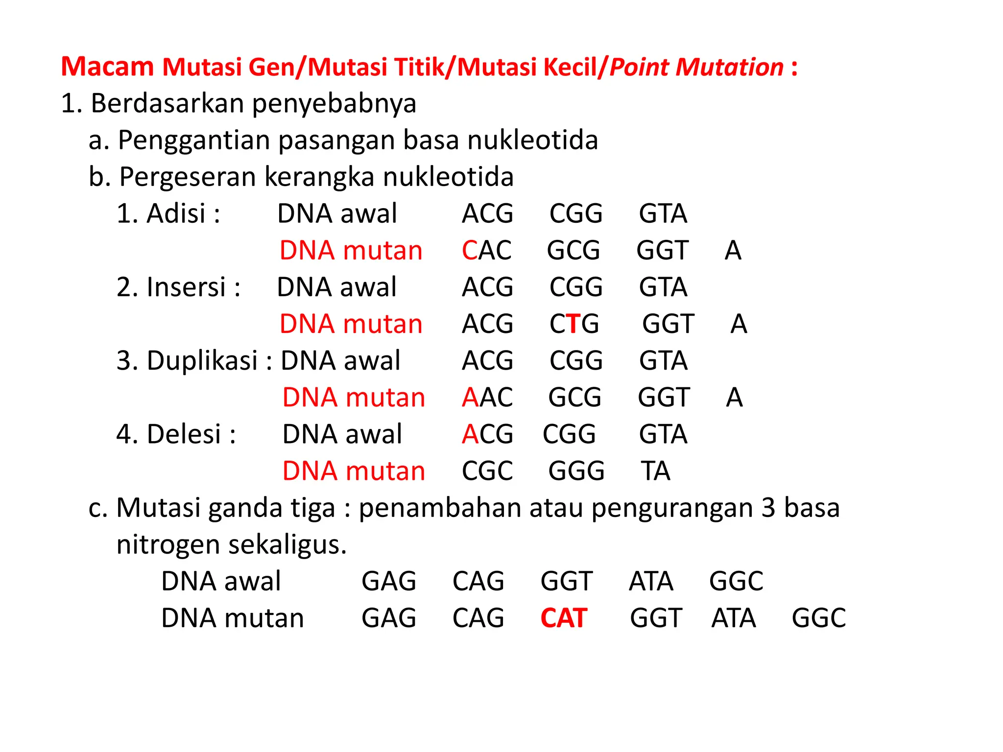 materi tentang mutasi untuk pelajaran kelas 12 | PPTX