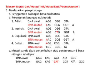 materi tentang mutasi untuk pelajaran kelas 12 | PPTX