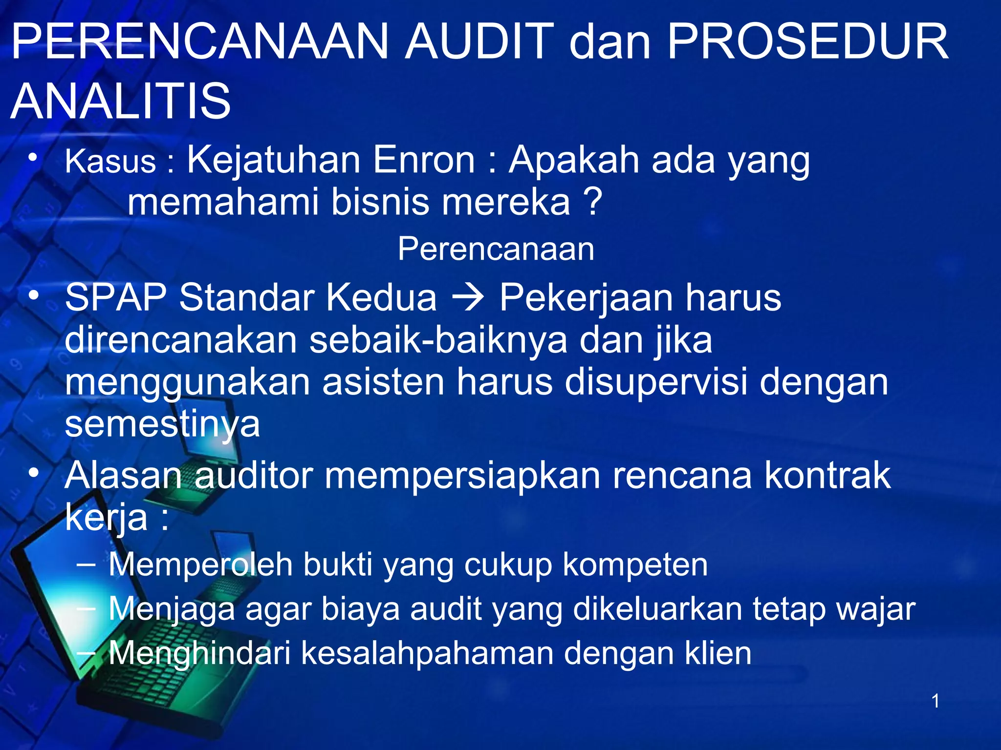 Perencanaan Audit dan Prosedur Analitis | PPT