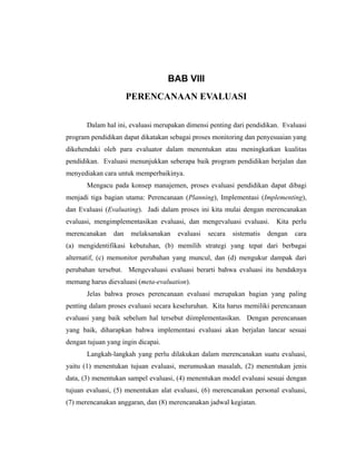 Bab 8 perencanaan_evaluasi | PDF