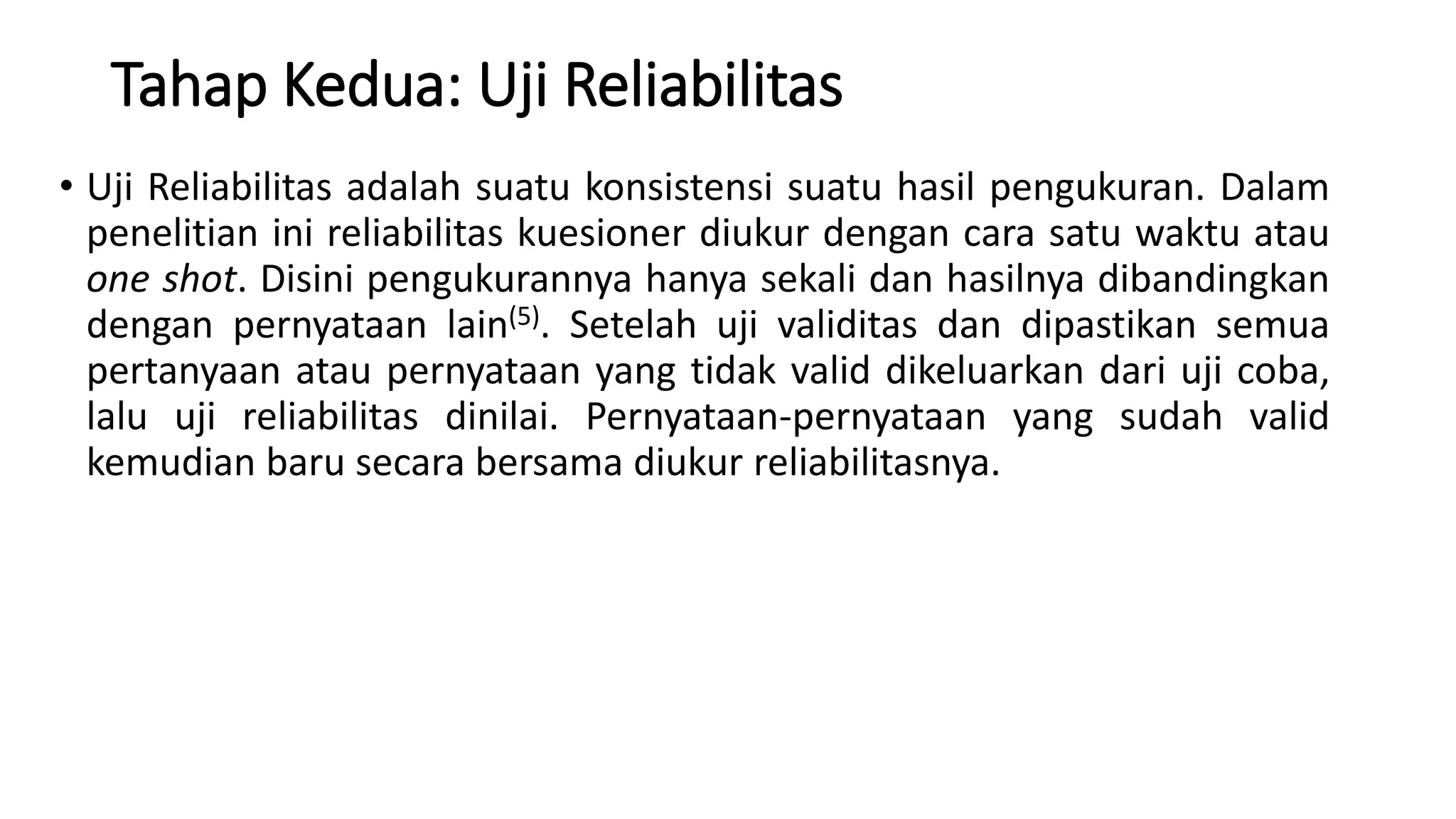 Bab 8 uji reliabilitas dan validitas | PPTX