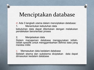 Bab 9 database dan manajemen database | PPTX