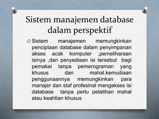 Bab 9 database dan manajemen database | PPTX