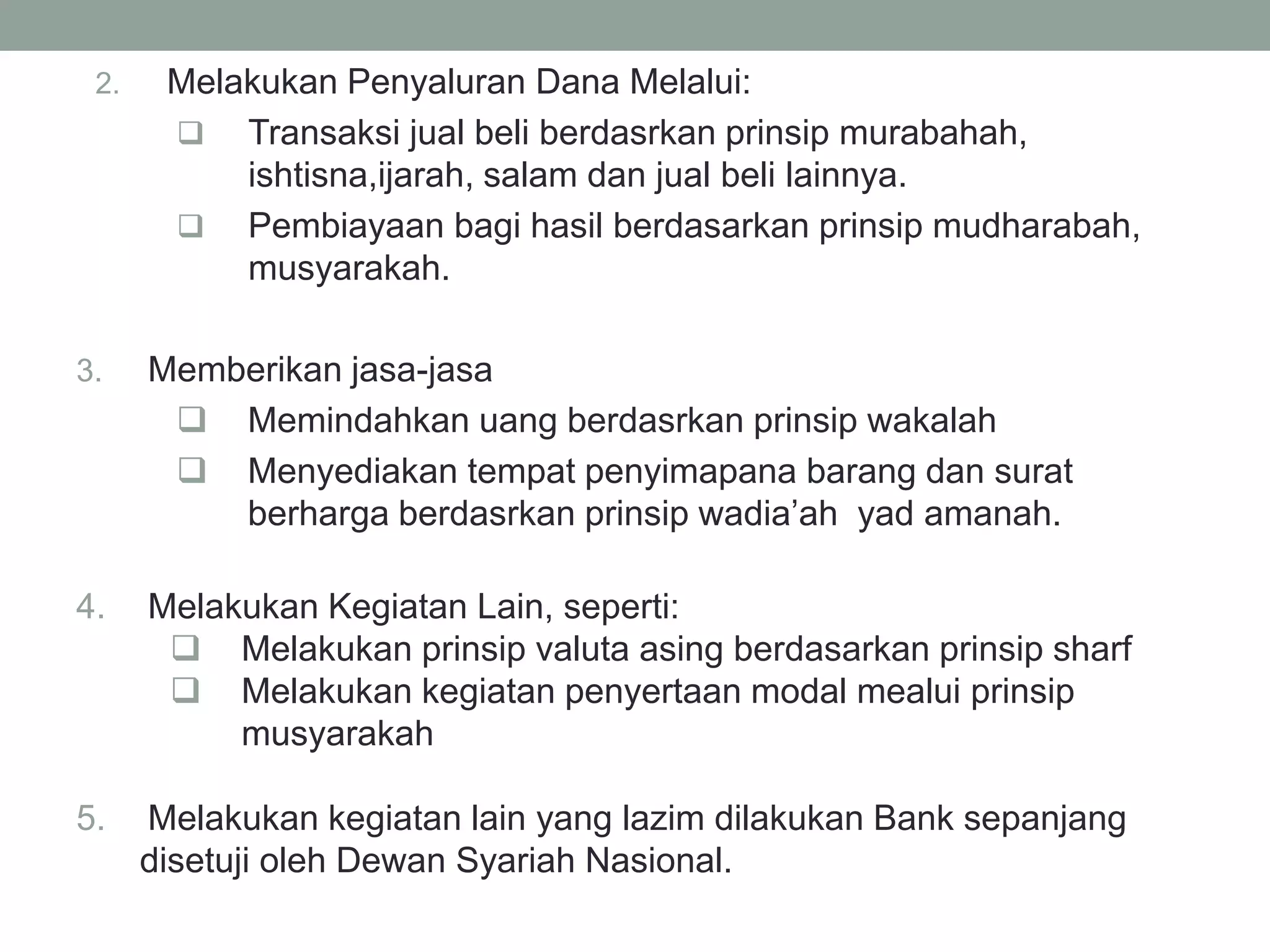 Bab 9 bank umum berdasar prinsip syariah (bank syariah) | PPTX