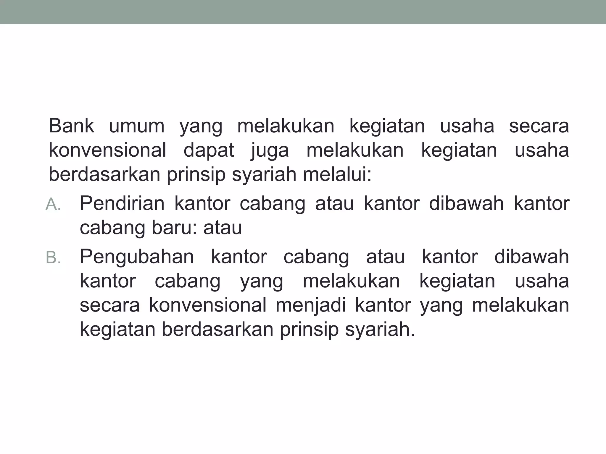 Bab 9 bank umum berdasar prinsip syariah (bank syariah) | PPTX