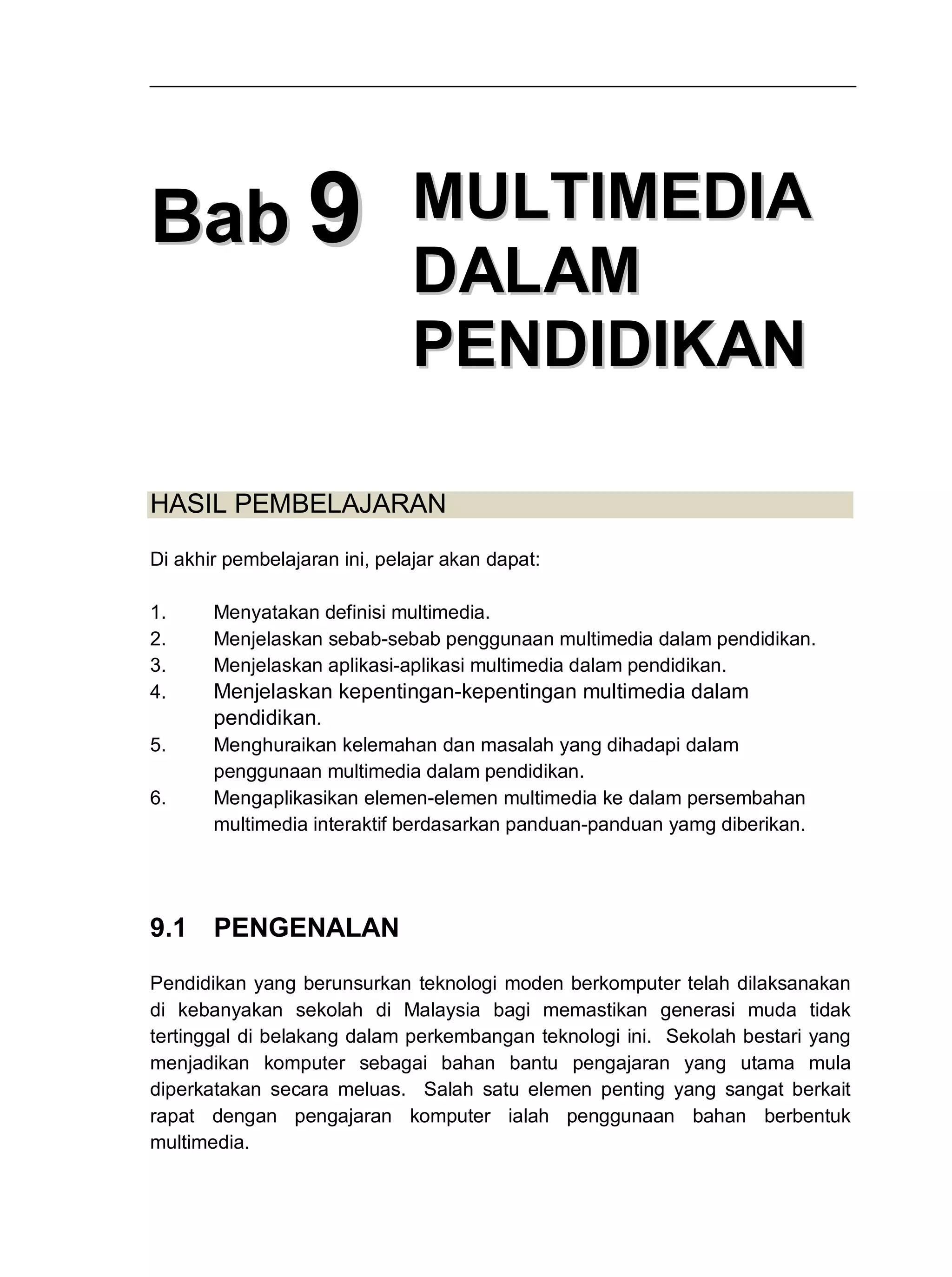 Bab9 multimedia dalam pendidikan | PDF