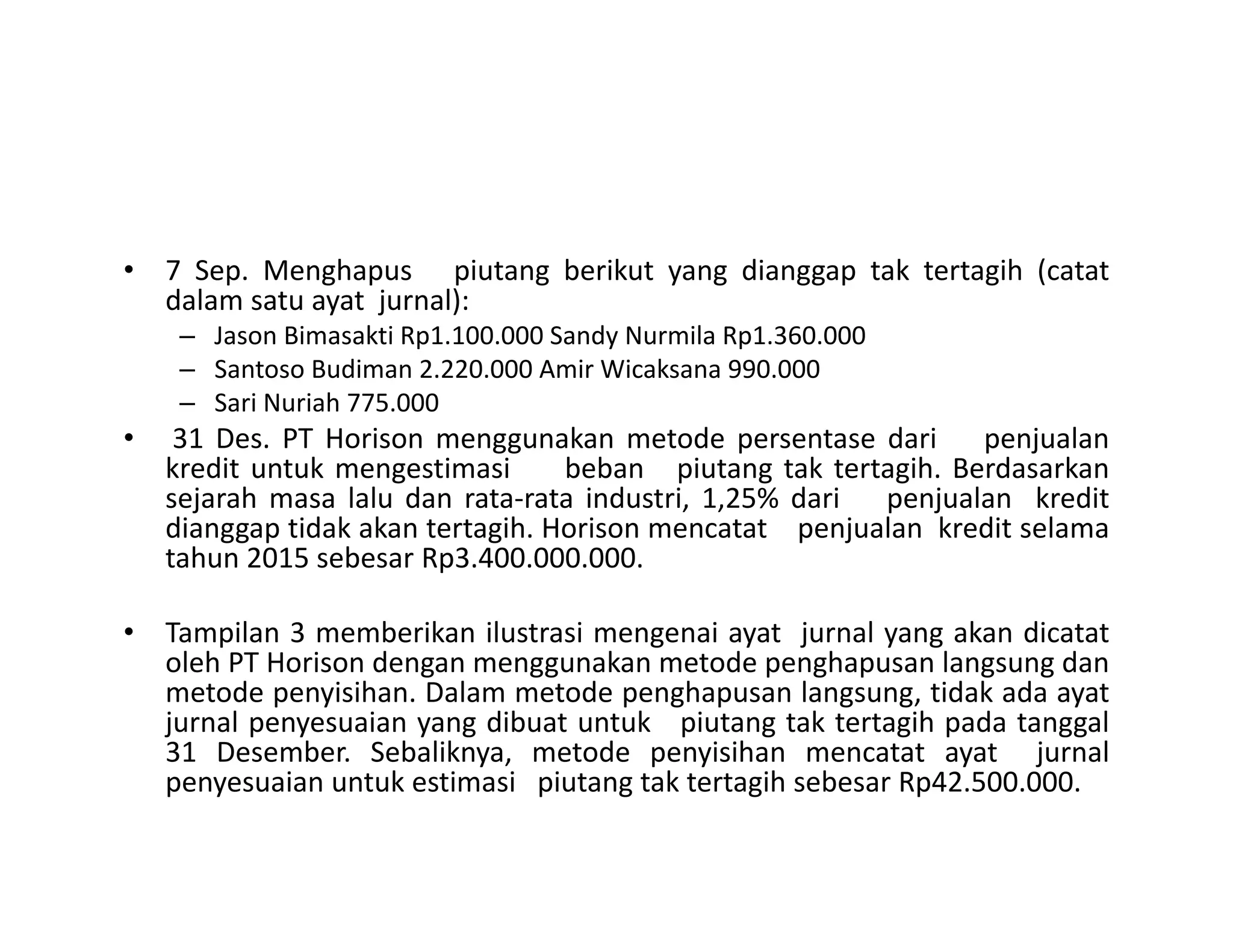 PPT piutang, macam dan pengertiannya. pengantar akuntansi | PDF