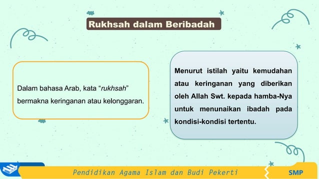 BAB 9_Rukhsah dalam Beribadah.pptx kelas VII | PPTX